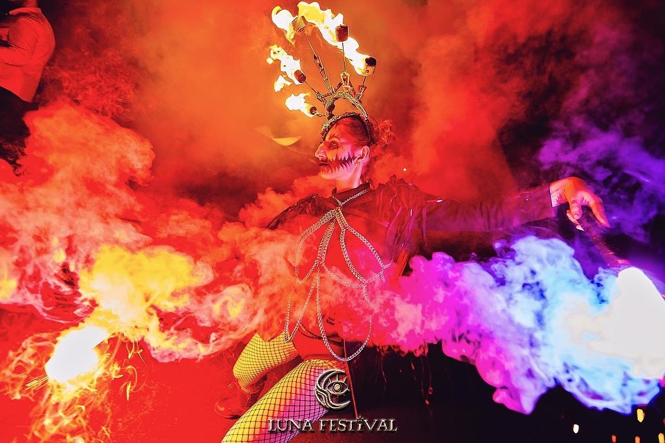 Fire Show and Walking Acts | Halloween Luna Festival in Prague